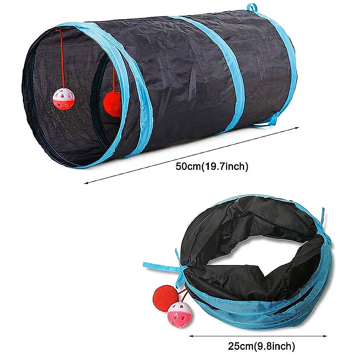 21 Pcs Cat Toys for Indoor Cats Collapsible Cat Tunnel Interactive Feather Teaser Wand Ball Toy for Kitten Cats