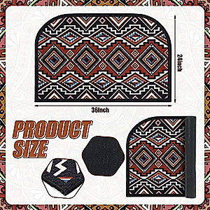 Aztec Fireplace Hearth Rug 24 x 36 Inch Fireplace Mats Southwestern Fireproof Fireplace Rug Fire Resistant Rugs for Fireplace Wood Stove Floor Protector for Kitchen Cabin Indoor Outdoor