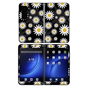 MightySkins Skin Compatible with Microsoft Surface Duo 2 - Daisies | Protective, Durable, and Unique Vinyl Decal wrap Cover | Easy to Apply, Remove, and Change Styles | Made in The USA