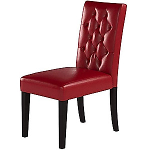 Christopher Knight Home Gentry Bonded Leather Dining Chairs, 2-Pcs Set, Red