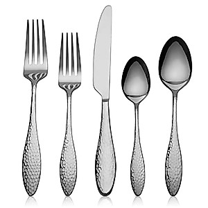 Alata Emma 20-Piece Silverware Set,18/10 Stainless Steel Flatware Set,Service for 4,Mirror Polished Cutlery Set,Dishwasher Safe