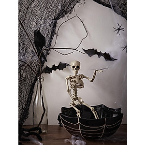 Bico Halloween Spider Web 9.5 inch Black Candy Ceramic Serving Bowl, for treats, chocolates, cookiess, Microwave and Dishwasher Safe