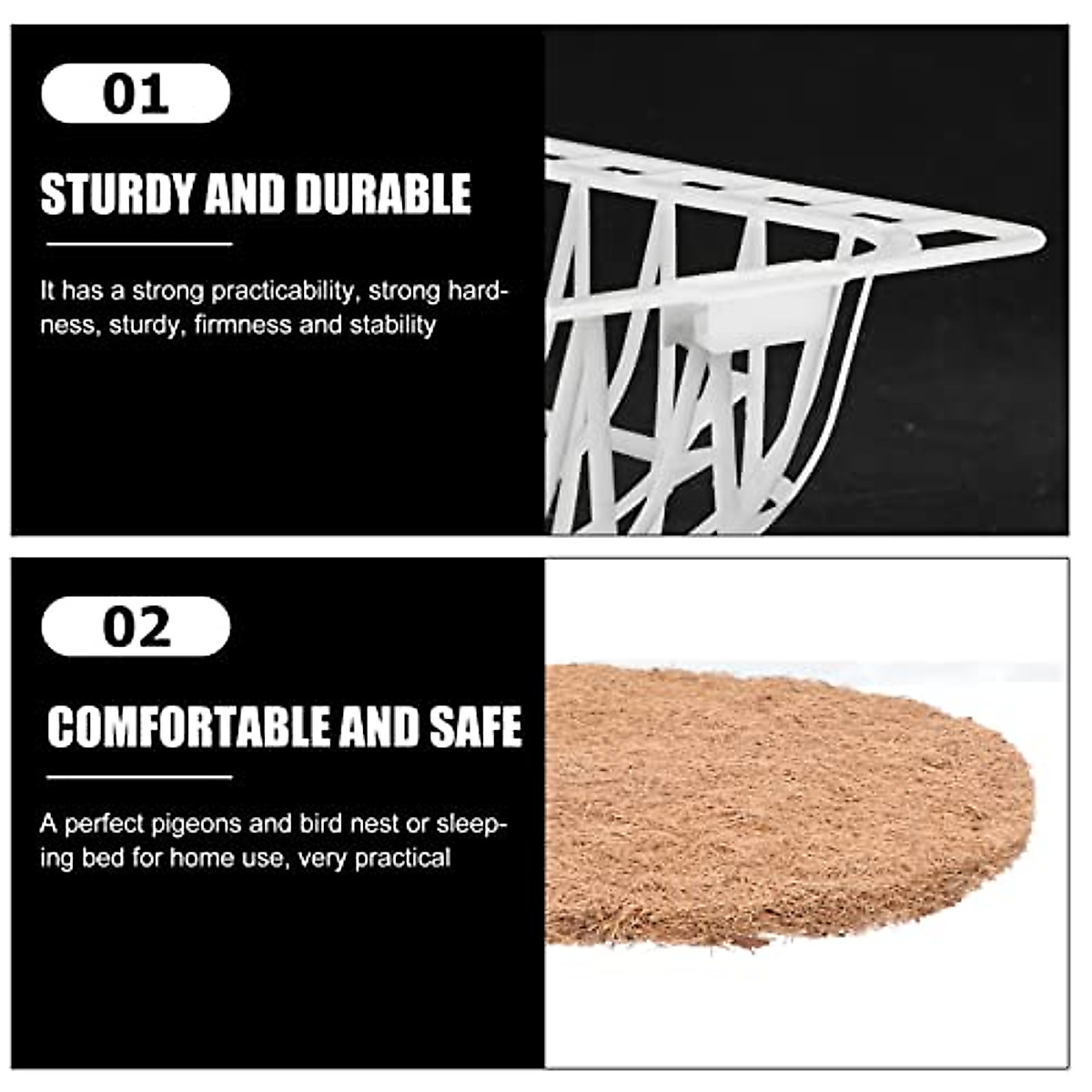 Happyyami 5 Sets Pigeon nest with Brown Cushion Pigeon Bird Pigeon Nesting Bowls Plastic Bird Multipurpose Tool pet Bird Accessories Multi-Function Breeding Nest pp White Incubator Birdcage