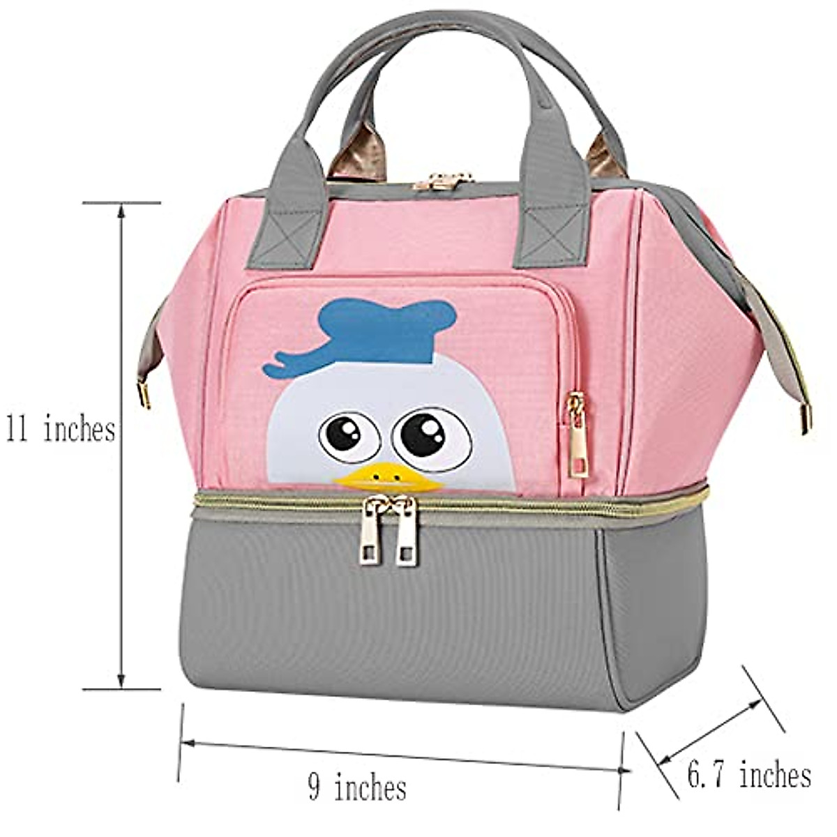 HomDSim Breastmilk Bottles Cooler Bag with Ice Pack,Breast Pump Bag Backpack with Cooler Compartment,Fits 6 Bottles Up to 9 Ounces,Double Layer Breast Pump Carrying Bag for Nursing Moms