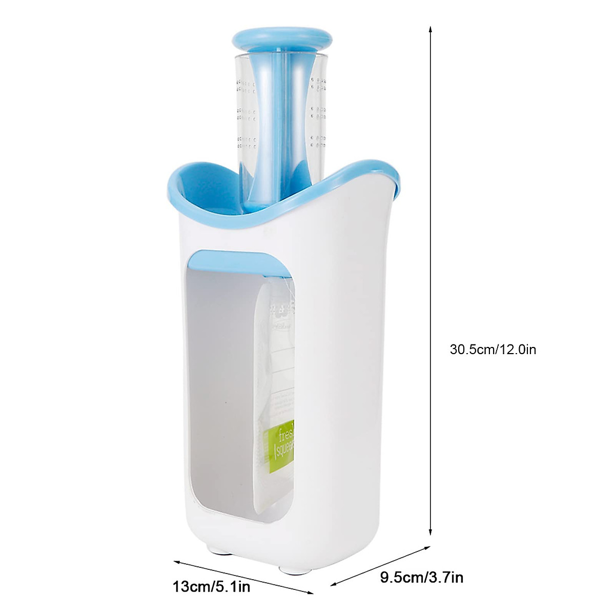 Fruit Puree Squeezer with 10 Squeeze Pouches DIY Squeeze Station for food(blue)