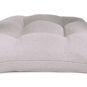 POMIU Outdoor Chair Cushions for Patio and Garden Furniture, Chair Pads Set Premium Comfortable Thick Fiber Fill Tufted Seat Floor Cover (2 Pack, 19" x 19", Silver)