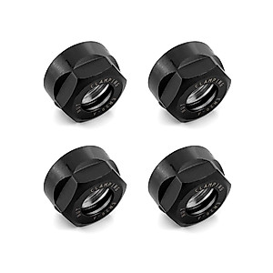 QWORK ER20 A Collet Clamping Nuts for CNC Milling Chuck Holder Lathe, 4 Pack (Black)