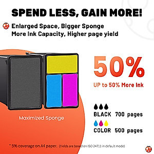 COCCINK 67XL Ink Cartridges for HP DeskJet 2800e 2842e 2852e 2855e 4255e Envy 6000 6052e 6055e 6058 6065e 6400 6452e 6455e 6075e 6458e 6475e Printers for HP Ink 67 XL Black Color Combo Pack