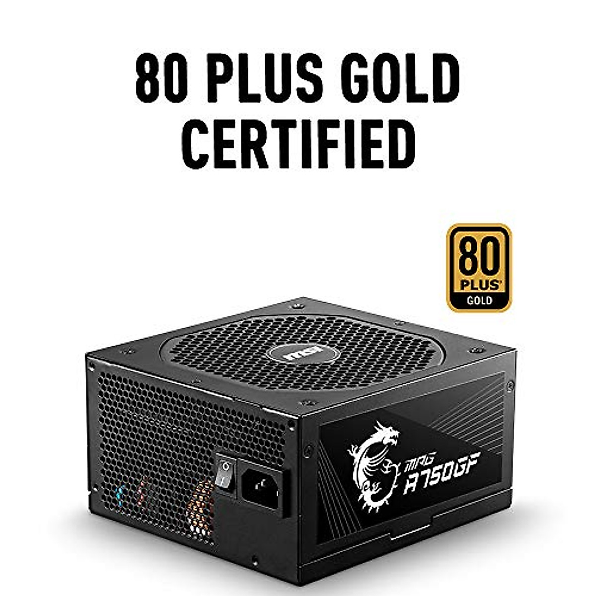 MSI MPG A750GF Gaming Power Supply - Full Modular - 80 PLUS Gold Certified 750W - 100% Japanese 105°C Capacitors - Compact Size - ATX PSU