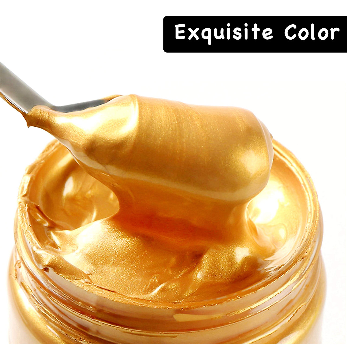 Tavolozza 6 Colors Metallic Acrylic Paints (60ml/2oz Bottles) for Canvas, Styrofoam, Crafts, Wood Painting, Vibrant Paints for Kids, Adults, Beginner & Professional Art