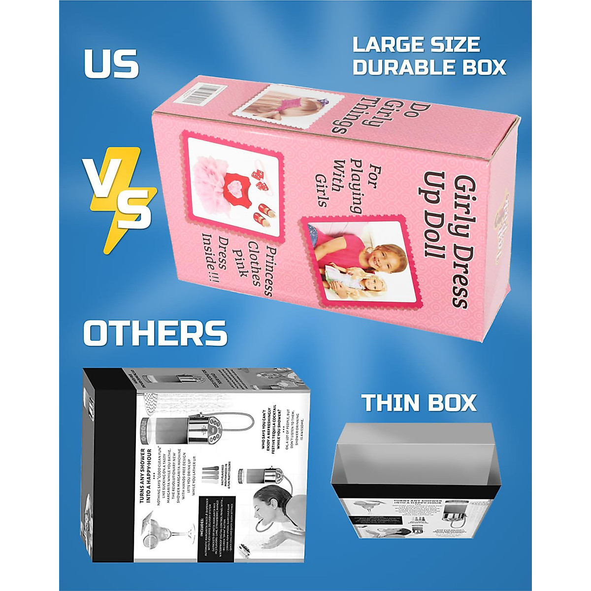 Skywin Prank Gift Box Sleeve - Fake Prank Box disguise Gift a Girly Dress-Up Doll for adults or kids - Novelty Gag Gift Box for Pranksters (Doll)