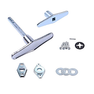 MOMAID Garage Door Lock Dummy T Handle Assembly Non-Locking Door Hardware Kit (Without Keys) Chrome Plated