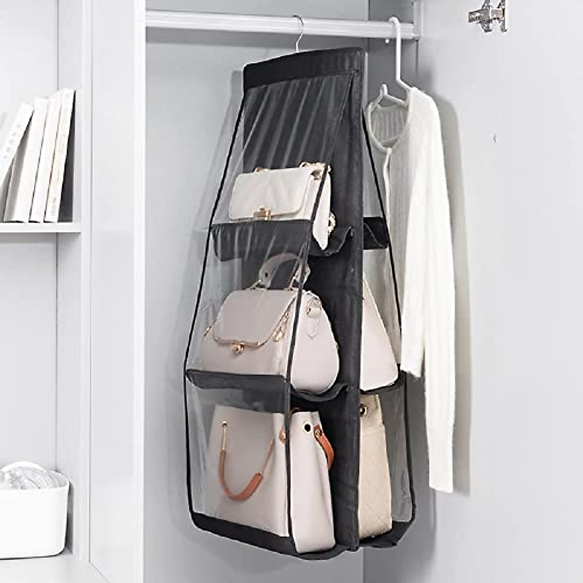 GUAGLL Wardrobe Storage Bag for Handbag Non-Woven Tote Bag Storage Wall Hanging Bag Finishing Storage Bag