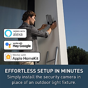 Netatmo Smart Outdoor Security Camera with 105-dB Siren & WiFi | Sends Alerts to Your Smartphone | Floodlight & Movement Detection | Night Vision | Security Without Monthly Fees (Black)