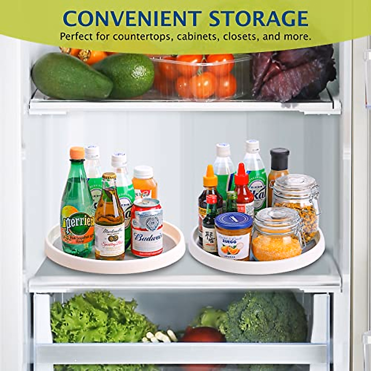 Set of 6, 10 Inch Non-Skid Lazy Susan Turntable, Lazy Susan Organizer for Cabinet, Pantry Organization, Kitchen Storage, Bathroom Sink Cabinet, Refrigerator, Countertop, Spice Rack (6 Pack 10 in)