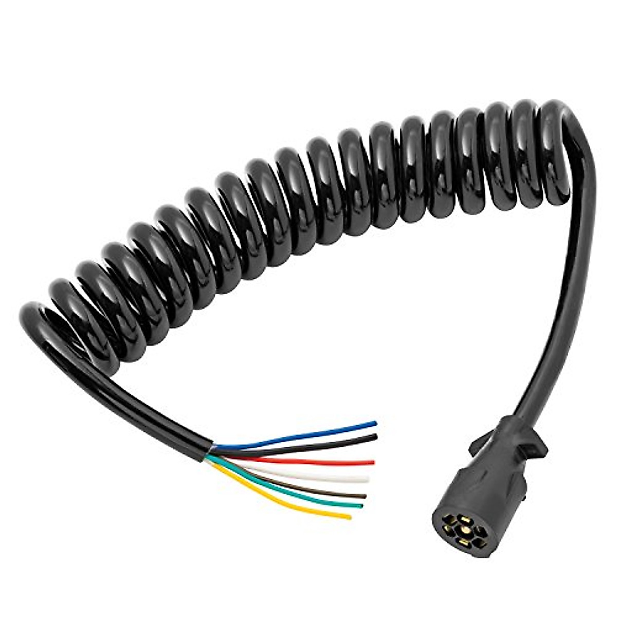 Bargman 54006-044 Connector (Coiled 7-Way Molded Trailer End - 8')