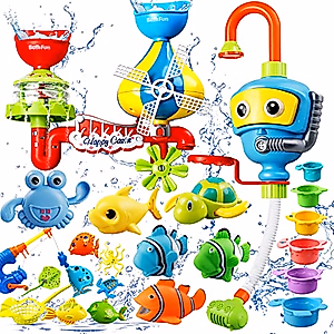 Bath Toys for Toddler 18 Month Bathtub - Baby Water Bathtub Toys with Shower, Floating Wind-up Toys and Fishing Game Toys for Pool Swimming Games, Ideal Gifts for Infants Boys Girls 6-12