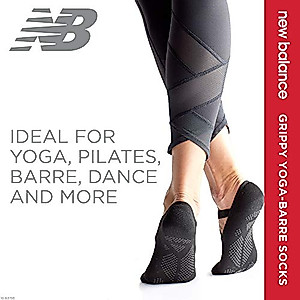 New Balance Yoga Socks for Women/Men - Non Slip Barre Socks with Grips/Straps | Sticky Gripper Exercise Fitness Sock Shoes for Yoga, Barre, Pilates, Ballet, Dance, Workout, Home, Casual, Hospital