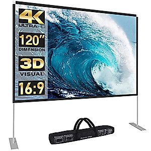 Abdtech Portable Outdoor Movie Screen, 120 inch 3D Projector Screen Frame Foldable Movie Screen for Projectors Outdoor Film Movie Night with Carrying Bag for Indoor Outdoor Home Party Camping