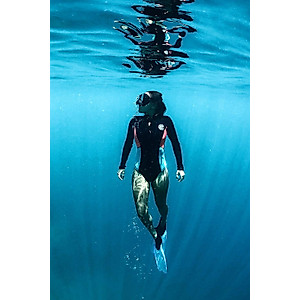 AXESEA Women's Wetsuit One Piece Shorty Wetsuit Eco Friendly Thermal Long Sleeve Front Zipper Diving Suit