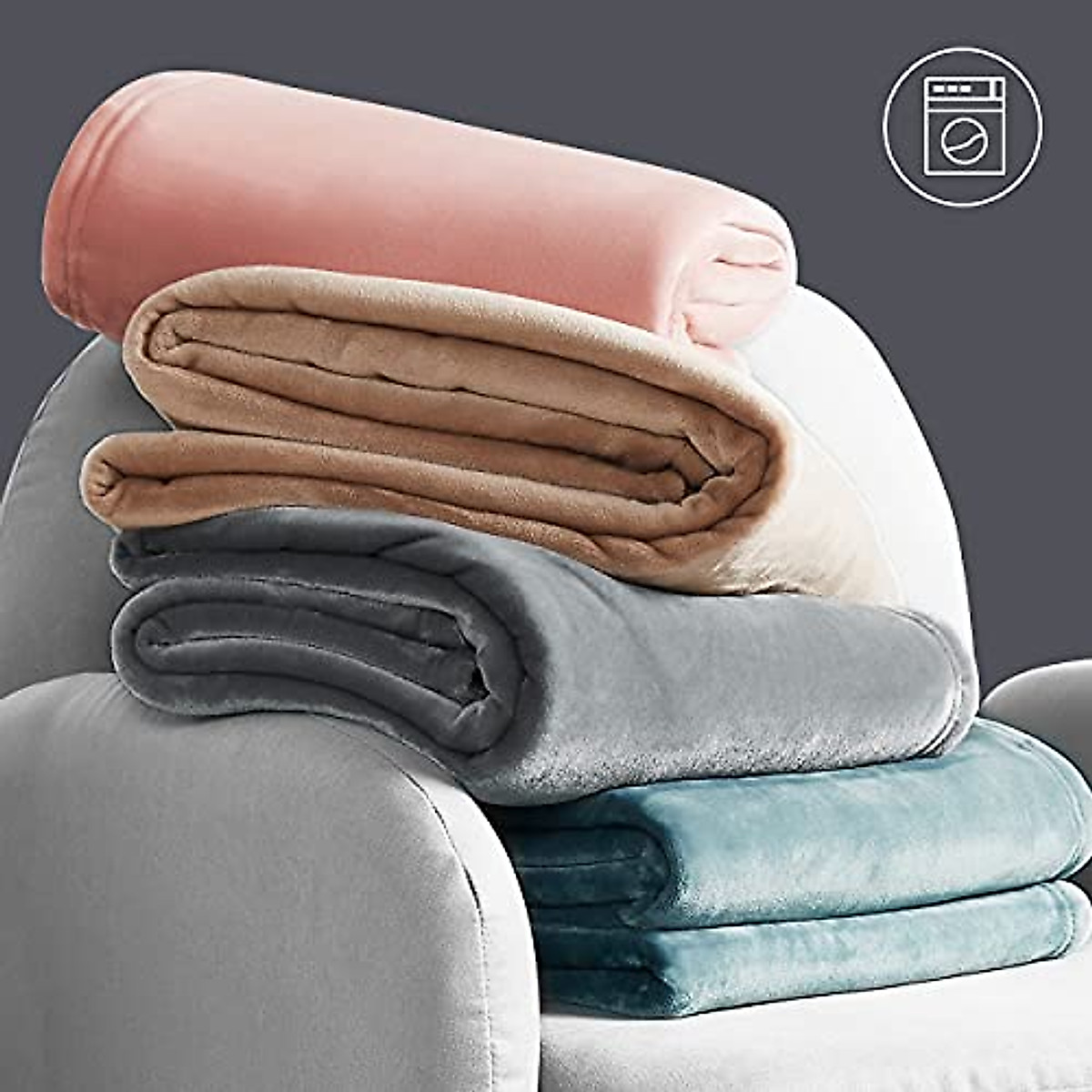 MOONQUEEN Fleece Throw Blanket for Lightweight - Ultra Soft Velvety Texture Plush Fuzzy Cozy Blankets and Throws for Sofa and Living Room (Silver Gray, 50x60 in)