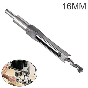 ChgImposs 16MM Woodworking Square Hole Drill Bit, Alloy Steel Wood Hole Saw Mortising Chisel Bit with Twist Drill, DIY Woodworking Countersink Bit Woodworker Hole Drilling Tool