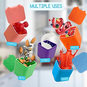 Dailyess 3 Pack Reusable Condiment Containers with Lids for Sauce Dressing (4oz), Small Condiment Cups for Snacks Salad Dressing Lunch Box, Dipping Sauce Cups, Mini Containers with Lids for Food