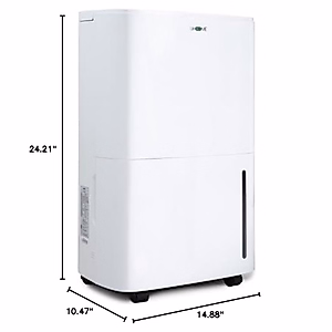 Uhome 150 Pints Dehumidifier with Pump - 7000 Sq. Ft Quiet Dehumidifier for Home, Basements, Storages and Large Rooms with 1.85Gallon Water Tank & Drain Hose, Auto Defrost, Self-Drying