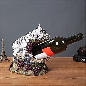 DLOETT Resin Sleeping Tiger Wine Rack Decorative Tree Stump Grape Bottle Rack Wine Set Decorative Wine Set