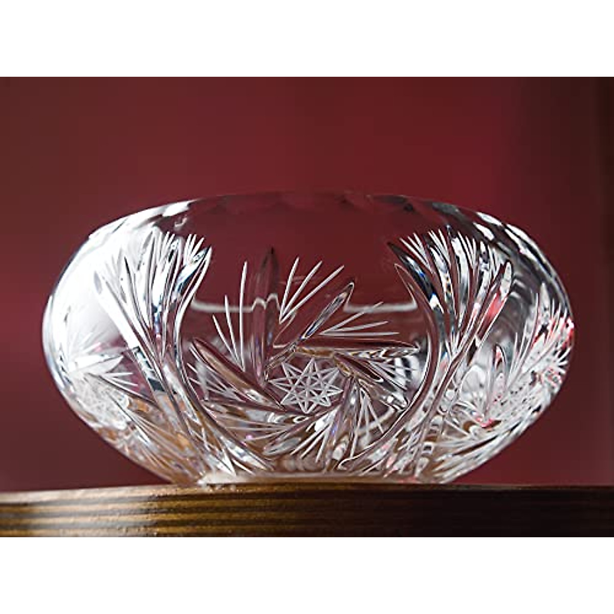 Bowl - Hand Cut Crystal - Glass - 4.6 Diameter - for - Candies - Nuts - Chocolate - Small - Made in Europe - By Barski, Clear
