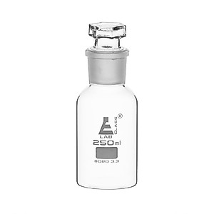 EISCO Labs 250ml Reagent Glass Bottle - Wide mouth with Stopper