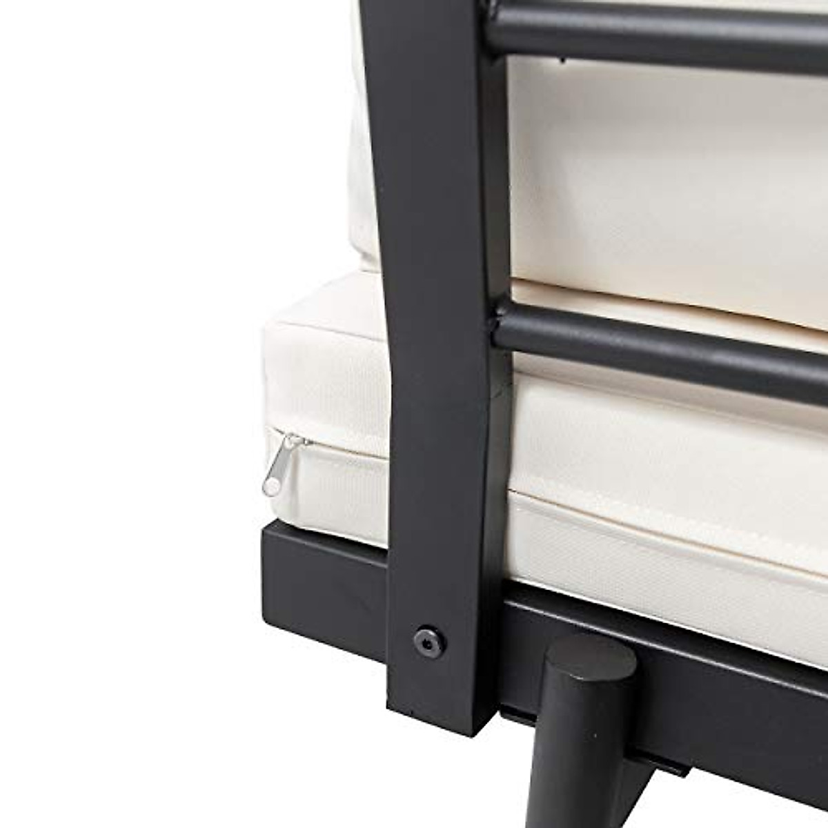 Christopher Knight Home Theo Outdoor Conversation Sets, Cream + Black Metal + Teak