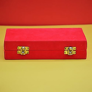 Puja N Pujari Gold Plated Bowls Tray and Spoon Set for Dry Fruits and Sweets for Return Gifts (Model 2)