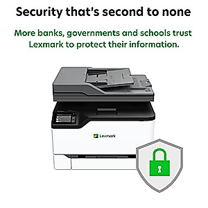 Lexmark MC3224i Color Laser Multifunction Product with Print, Copy, Digital Fax, Scan and Wireless Capabilities, Plus Full-Spectrum Security and Print Speed up to 24ppm (40N9640), White, Small