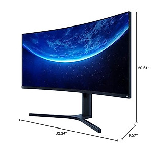 Xiaomi Mi Curved Gaming Monitor 34 Inch with AMD FreeSyncPremium, WQHD 3.440 x 1.440, 21:9, 144Hz, 4ms, 300lm, 121% sRGB, 2 HDMI, 2 Display Port, Audio Out, TUV Certified Blue Light Reduction