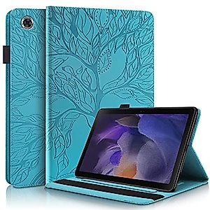 Case for Samsung Galaxy Tab A8 10.5'' 2022 Case SM-X200/X205 PU Leather Cover Lightweight Flip Stand Shell with Elastic Band & Card Holder for Galaxy Tab A8 10.5 inch Tablet,Turquoise