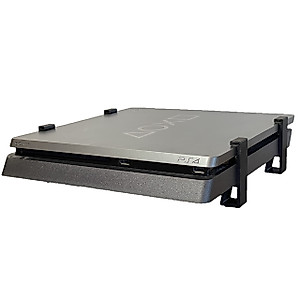 Kimalab Horizontal Vertical Stand for PS4 Original Playstation 4 Stand Cooling Station Feet for PS4 Console Slim - Updated Design for Secure Fit (PS4 Slim - Black)