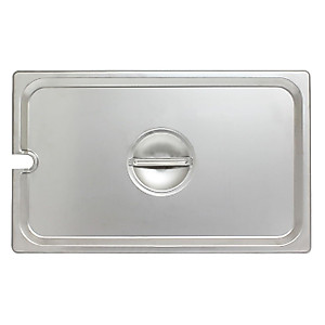Soro Essentials- Full Size Stainless Steel Notched Steam Table Pan Cover with Handle- Fits Full Size Steam Table Pan Hotel Pan Cover Commercial Food Pan Lid for Steam Table Food Pan Buffet Pan