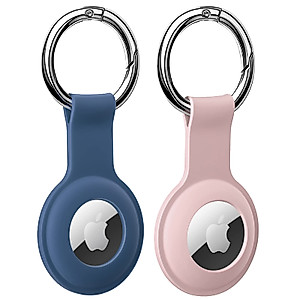 ColorCoral Classic Silicone Holder Case for AirTags Pink+Navy