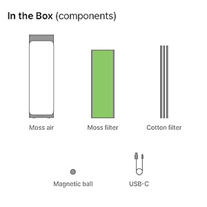 Mosslab Moss Air - Living Moss Humidifier | Aesthetic & Relaxing | Mindfulness & Meditation | Easy-Care Indoor Plants | Terrarium & Tabletop Decor | Mist Waterfall | Portable & Whisper-Quiet