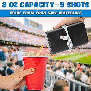 GoPong Power Bank Flask - 8 oz Hidden Alcohol Container - Includes Funnel and Liquor Bottle Pour Spout