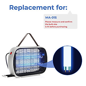 Buzbug Mosquito Killer Lamp Replacement Bulbs for Buzbug MA-015, Bug Zapper Light Bulb with 20W UV Light, 2000 Sq.ft Coverage, 5,000 Hours Lifespan, White, 2 Pack