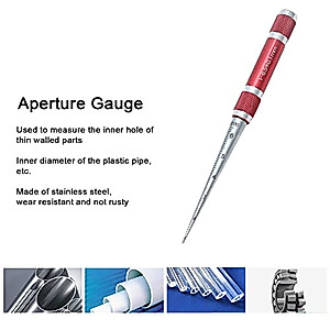 Aperture Gauge Tapered Hole Ruler Stainless Steel Inner Hole Diameter Measuring Tool 1‑6.5mm