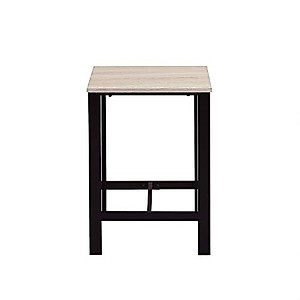 5 Piece Dining Table Set for 4, Kitchen Counter Height Table and 4 Chairs, Bar Table and Chairs Set, Home Kitchen Breakfast Table for Small Spaces Pub Dining Room Kitchen (Beige+Black)