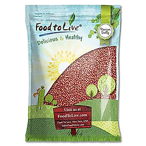 Food to Live - Adzuki Beans, 10 Pounds Whole Dried Azuki Beans (Red Mung Beans), Raw, Vegan, Kosher, Sproutable, Bulk. Perfect for Red Bean Paste, and Asian Dishes.