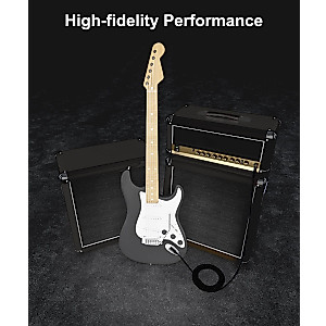 Elebase 1/4 Inch TRS Instrument Cable 20ft 2-Pack,Right-Angled to Straight 6.35mm Male Jack Stereo Audio Cord,6.35 Balanced Interconnect Line for Electric Guitar,Bass,Keyboard,Mixer,Amplifier,Speaker