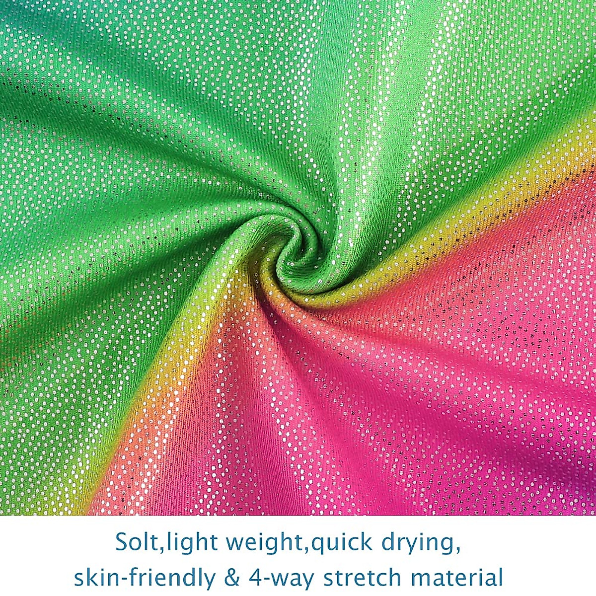 WanLiangJin Toddler Girls Gymnastics Leotards Size 8-9 9-10 8-10 Years Kids Sparkly Blue Rainbow Athletic Tumbing Class Ropa de Gimnasia para niñas Sport Activewear One Piece Unitards