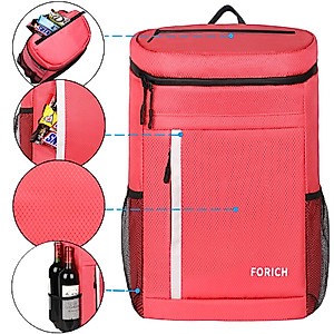 FORICH Soft Cooler Backpack Insulated Waterproof Backpack Cooler Bag Leak Proof Portable Small Cooler Backpacks to Work Lunch Travel Beach Camping Hiking Picnic Fishing Beer for Men Women