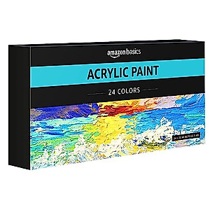 Amazon Basics Acrylic Paint Tubes, 24 Colors
