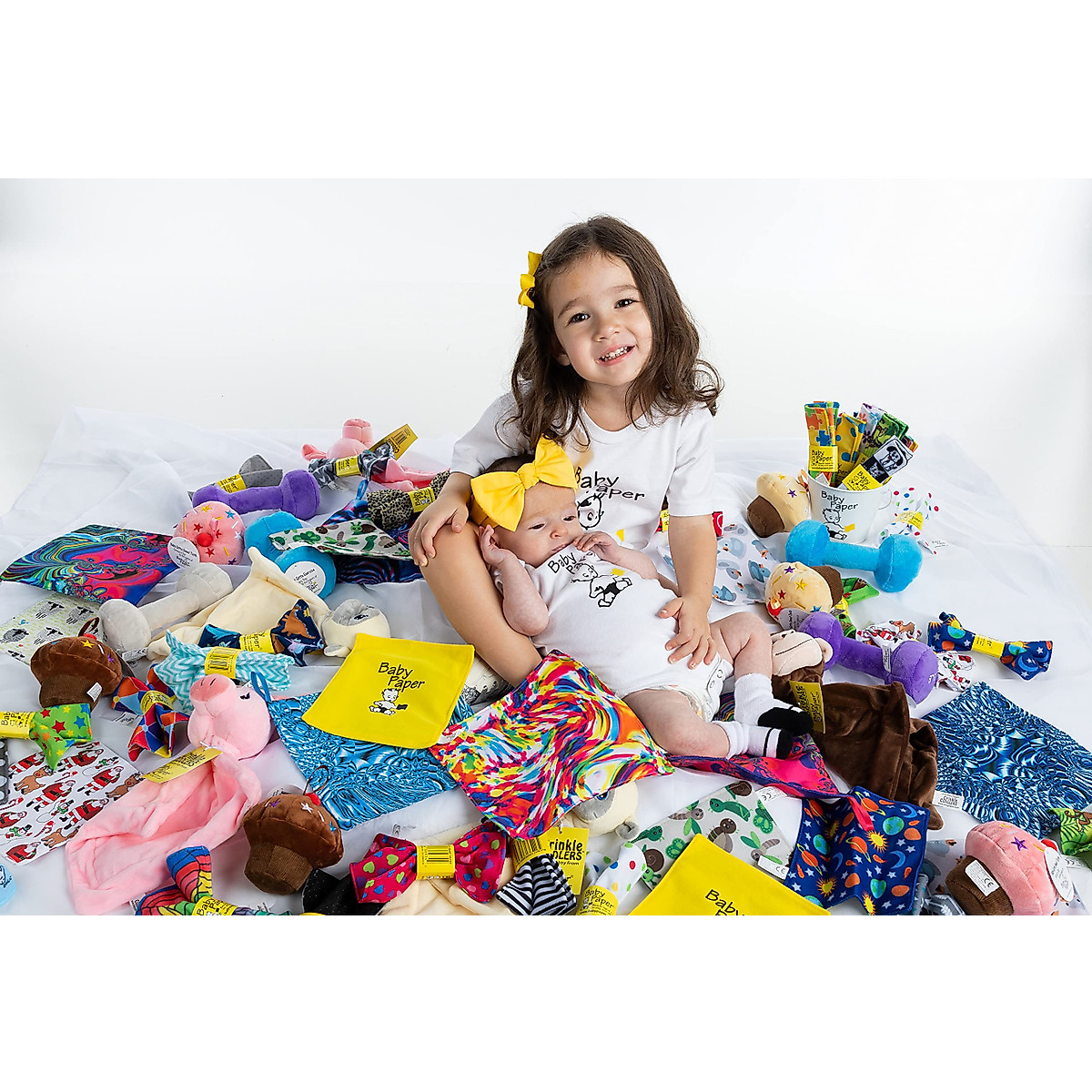 Baby Paper Original Crinkle Teether and Sensory Toy for Babies and Infants | Duckies Print | Non-Toxic, Washable | Great for Baby Showers